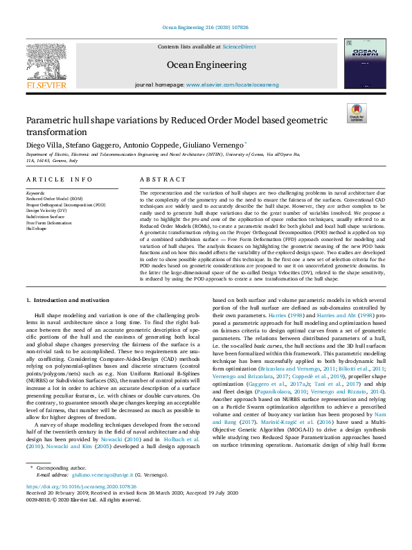 (PDF) Parametric hull shape variations by Reduced Order Model based geometric transformation