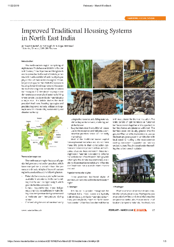 (PDF) Improved traditional housing systems in North East India