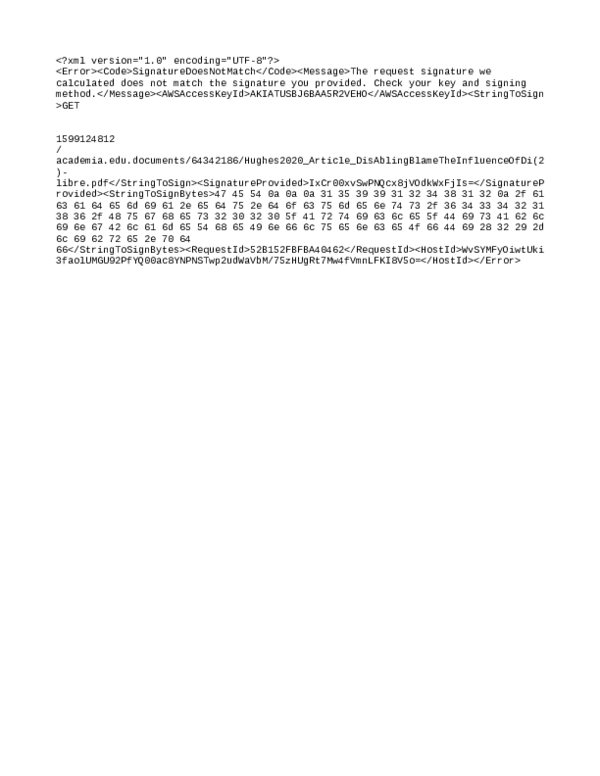 (PDF) (Dis)abling Blame: the Influence of Disability Status on Attributions of Blame Toward ...