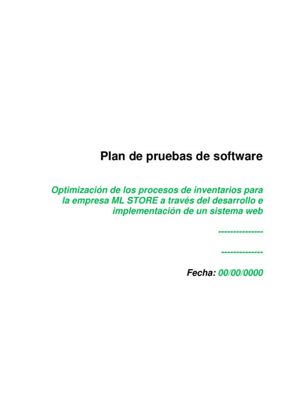 (PDF) Plan de pruebas de software