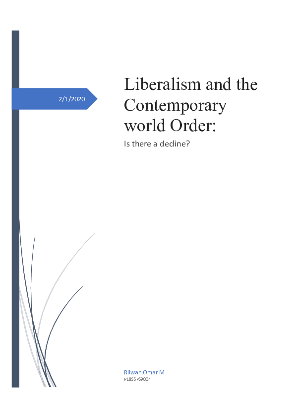 (DOC) Liberalism and the Contemporary world Order