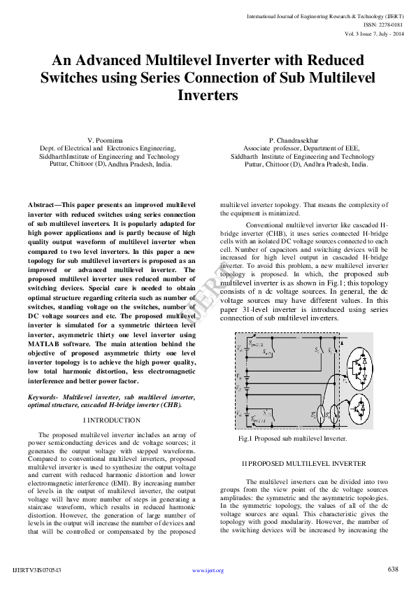 (PDF) Designing a New Topology of Cascaded Multilevel Inverter for High Voltage Applications ...