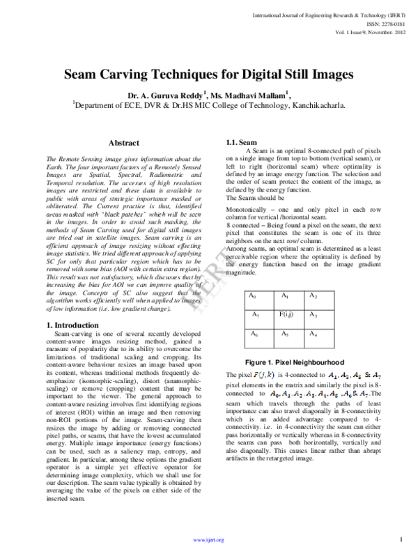 (PDF) Content Aware Media Retargeting for still images using Seam Carving | Ankit Garg ...
