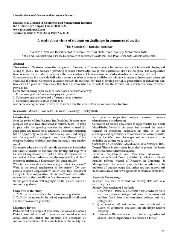 (PDF) International Journal of Commerce and Management Research A study ...