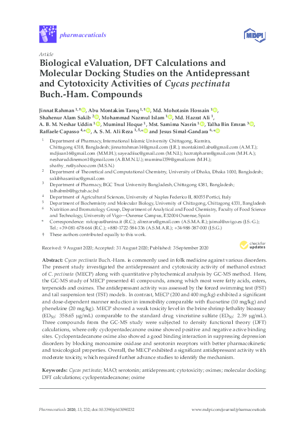 (PDF) Biological Evaluation, DFT Calculations and Molecular Docking Studies on the ...