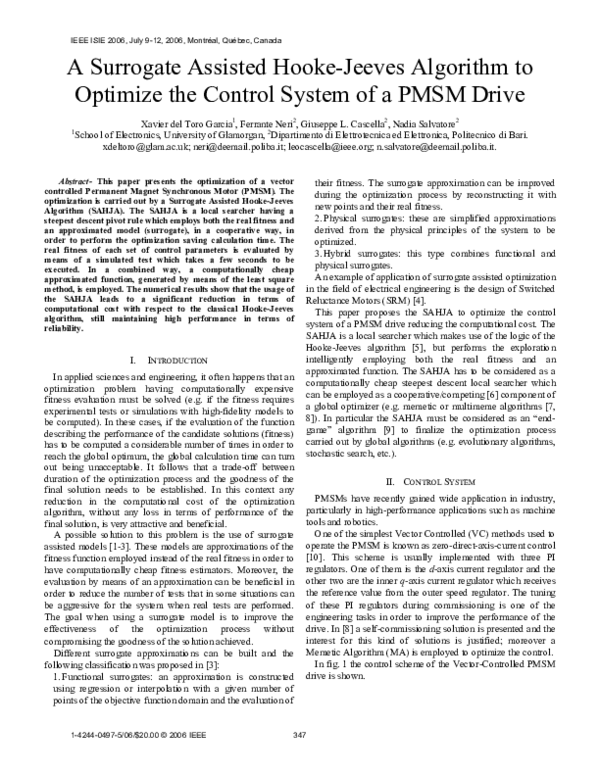 (PDF) A Surrogate Assisted Hooke-Jeeves Algorithm to Optimize the Control System of a PMSM Drive