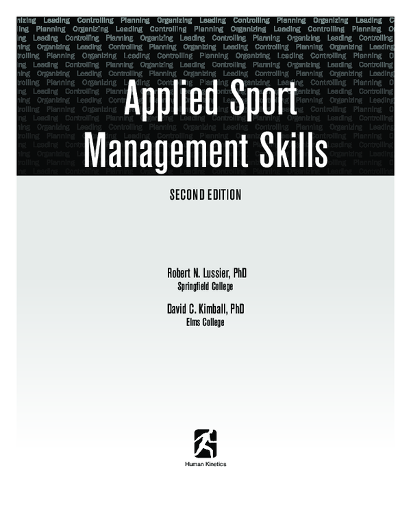 (PDF) Applied Sport Management Skills