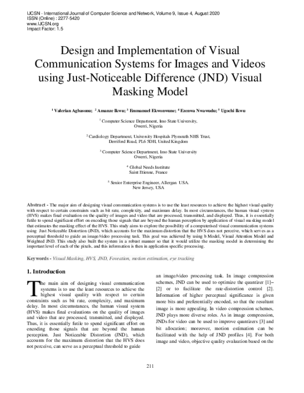 (PDF) Design and Implementation of Visual Communication Systems for ...