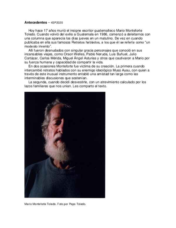 (PDF) Mario Monteforte Toledo retrato hablado por Pepo Toledo