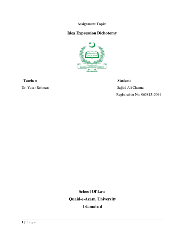(PDF) Idea Expression Dichotomy