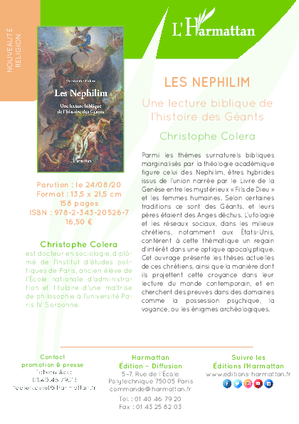 (PDF) Les Nephilim, Une lecture biblique de l'histoire des Géants