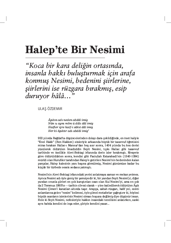 (PDF) Halep'te Bir Nesimi