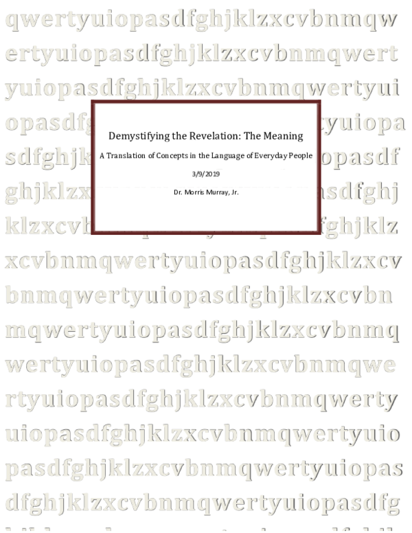 (PDF) Demystifying the Revelation - The Meaning: A Translation of ...