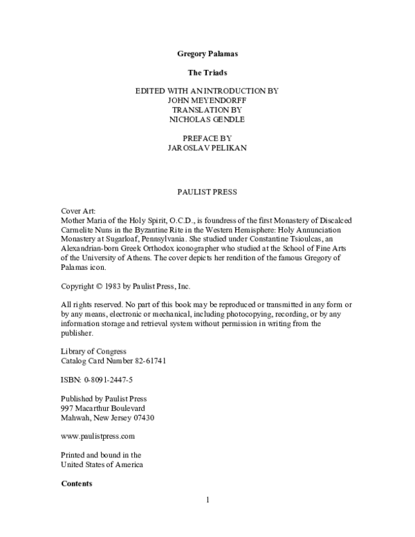 (PDF) Palamism or Pantheism? A theological analysis of God's "uncreated ...