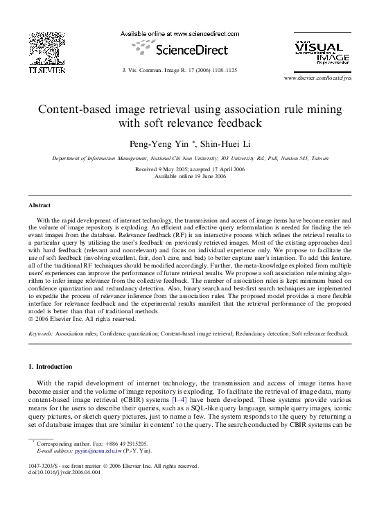 (PDF) Content-based image retrieval using association rule mining with soft relevance feedback