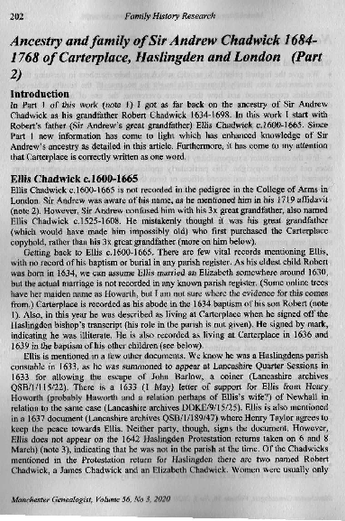 (PDF) Ancestry and family of Sir Andrew Chadwick 1684-1768 of ...