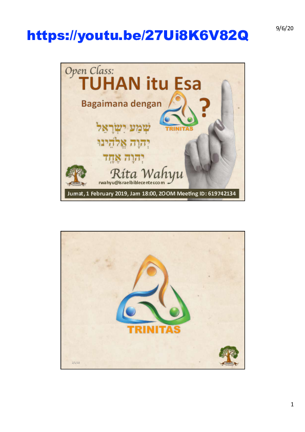 (PDF) TUHAN ITU ESA, BAGAIMANA DENGAN TRINITAS?