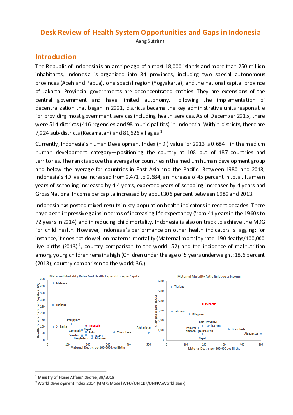 (PDF) Desk Review of Health System Opportunities and Gaps in Indonesia