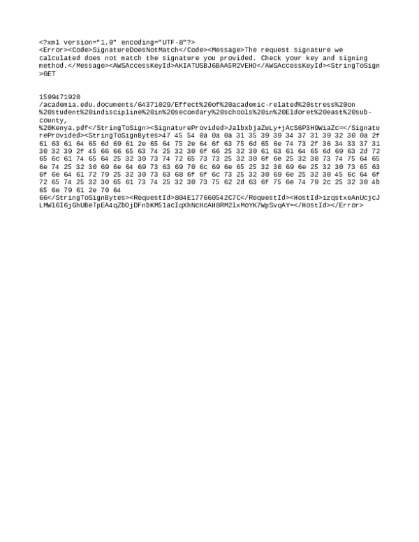 (PDF) EFFECT OF ACADEMIC-RELATED STRESS ON STUDENT INDISCIPLINE IN ...