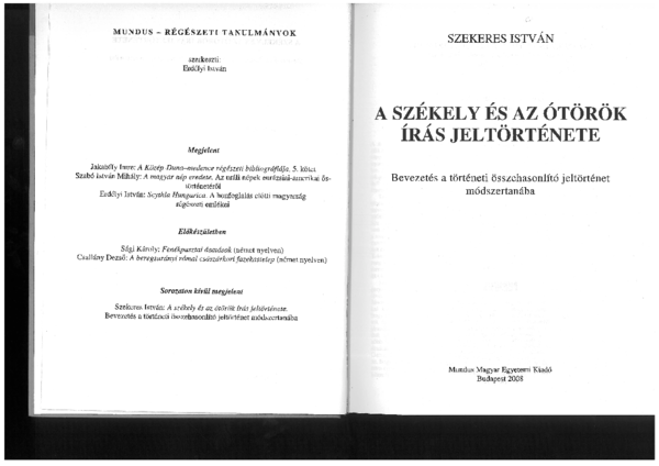 (PDF) The Sign History of Szekler and Old Turkish Writing