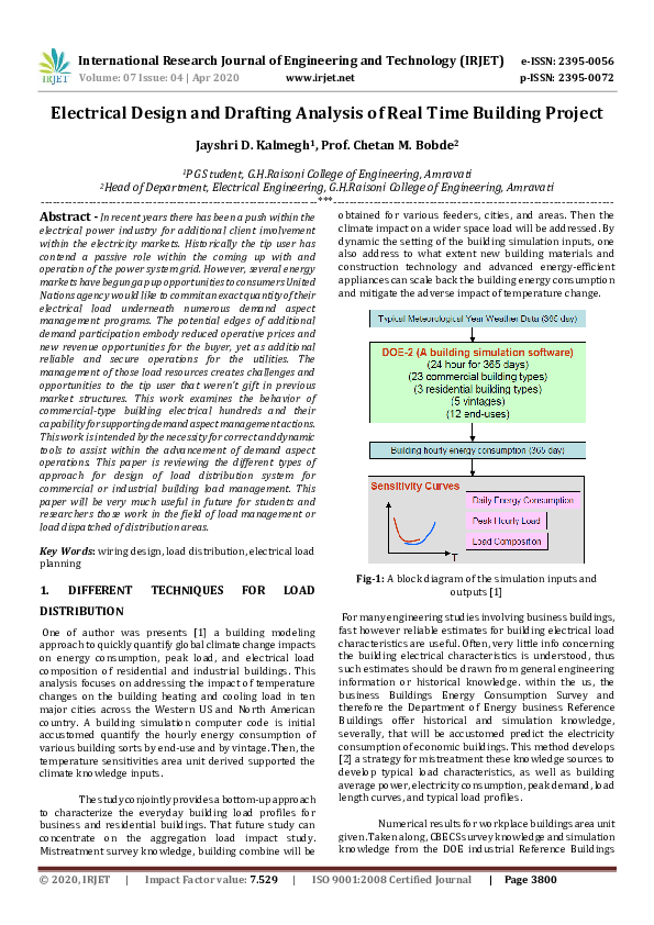 (PDF) IRJET- Electrical Design and Drafting Analysis of Real Time Building Project
