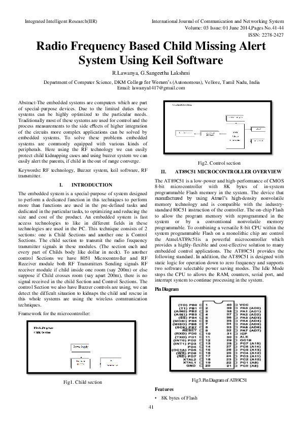 (PDF) Radio Frequency Based Child Missing Alert System Using Keil Software