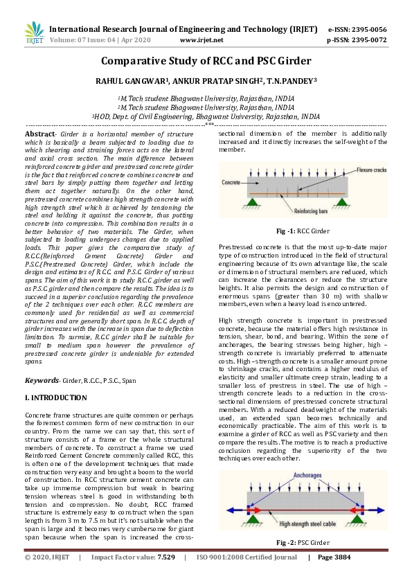 (PDF) IRJET- Comparative Study of RCC and PSC Girder