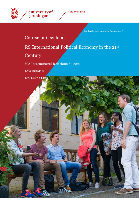 (PDF) Course syllabus research seminar "International Political Economy ...