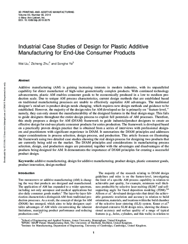 (PDF) Industrial Case Studies of Design for Plastic Additive ...