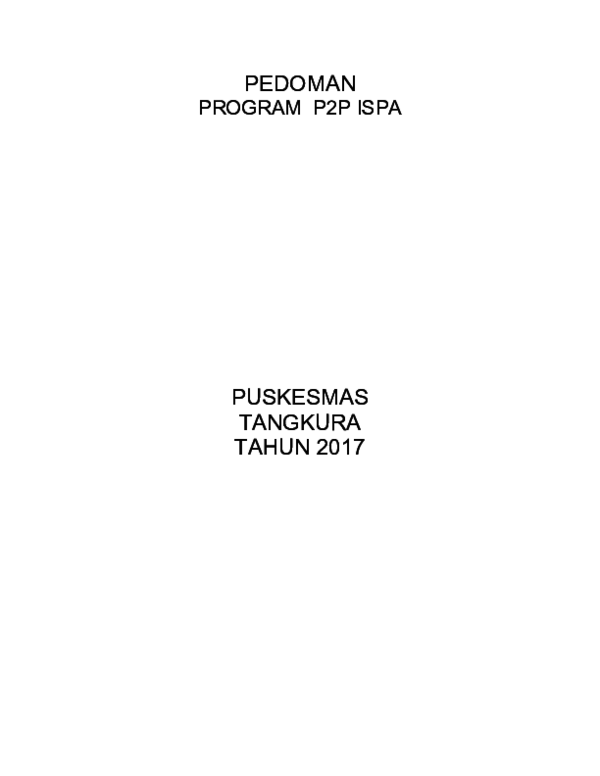 (DOC) PEDOMAN PROGRAM P2P ISPA PUSKESMAS TANGKURA TAHUN 2017