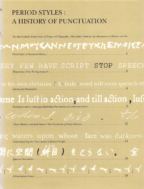 (PDF) Period Styles: A Brief History of Punctuation