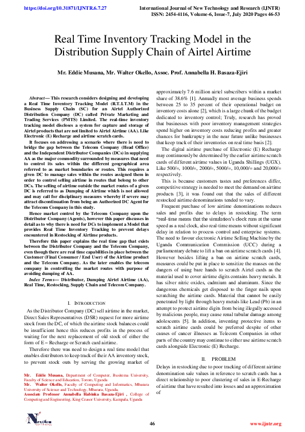 (PDF) Real Time Inventory Tracking Model in the Distribution Supply ...