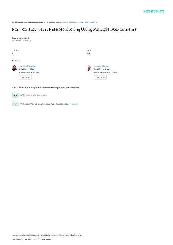 (PDF) Non-contact Heart Rate Monitoring Using Multiple RGB Cameras