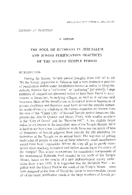 (PDF) 2005 The Pool of Bethesda in Jerusalem and Jewish Purification ...