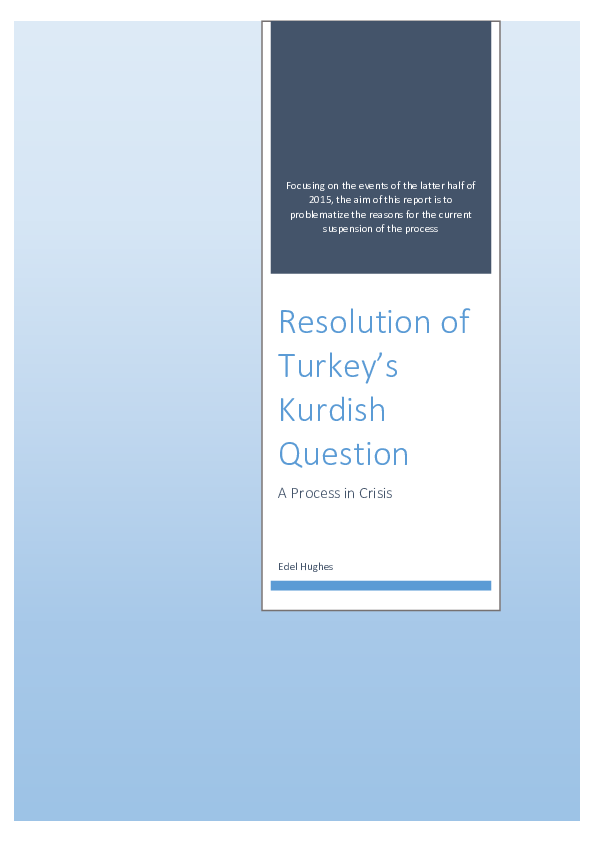 (PDF) Resolution of Turkey's Kurdish Question A Process in Crisis