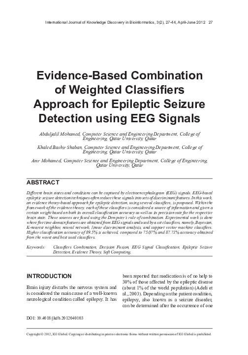 (PDF) Evidence-Based Combination of Weighted Classifiers Approach for Epileptic Seizure ...