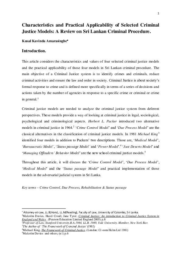 (PDF) Characteristics and Practical Applicability of Selected Criminal ...