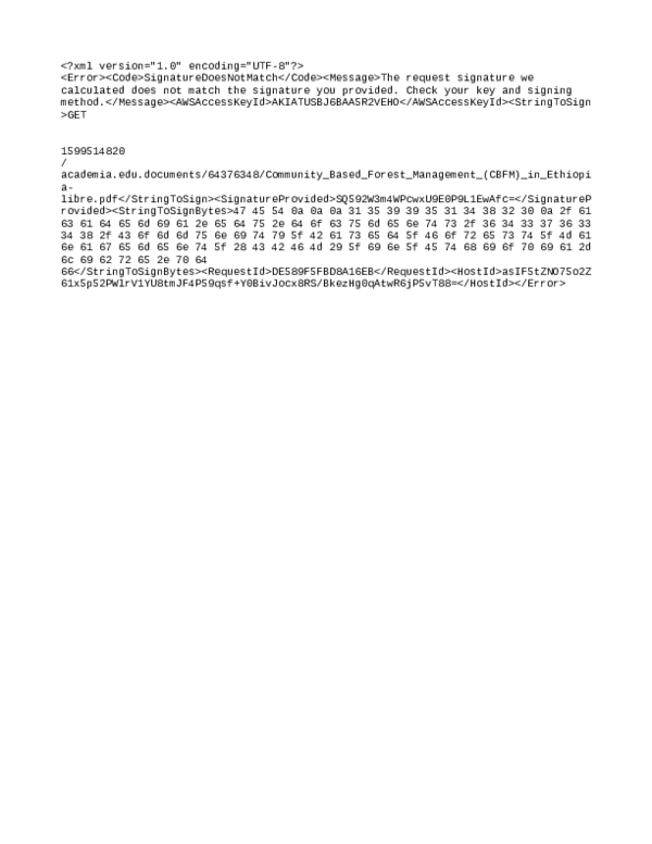 (PDF) Community Based Forest Management CBFM in Ethiopia
