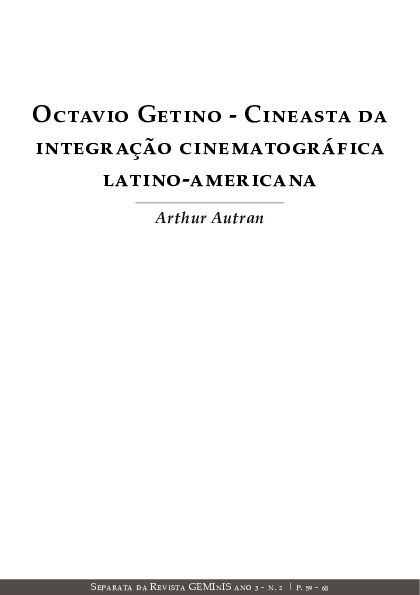 (PDF) Octavio Getino - Cineasta da integração cinematográfica latino ...