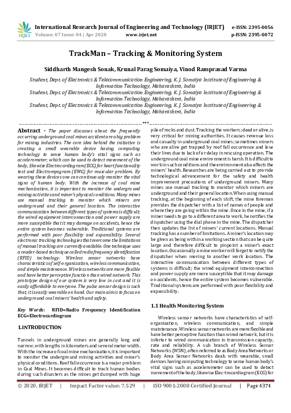 (PDF) IRJET- TrackMan -Tracking & Monitoring System