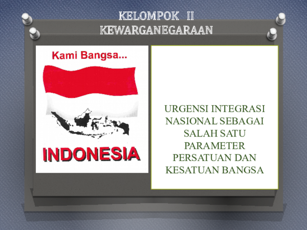 (PPT) URGENSI INTEGRASI NASIONAL SEBAGAI SALAH SATU PARAMETER PERSATUAN ...