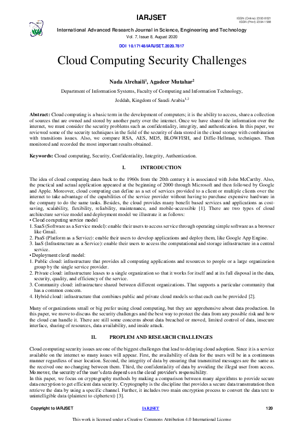 (PDF) Cloud Computing Security Challenges