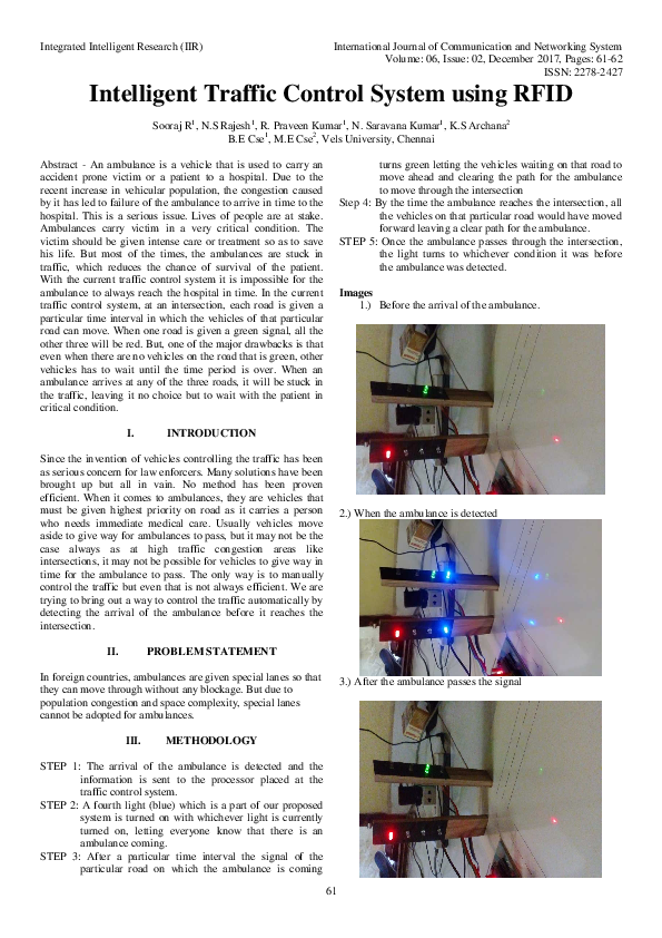 (PDF) Intelligent Traffic Control System using RFID