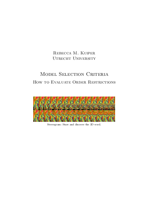 (PDF) Model selection criteria : how to evaluate order restrictions