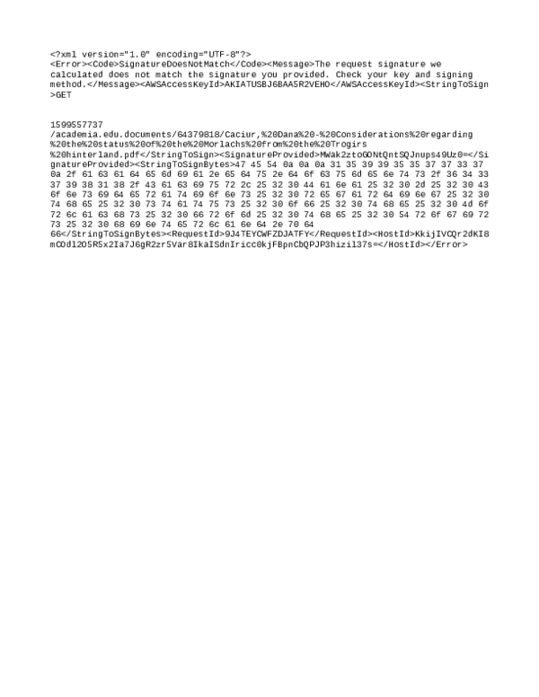 (PDF) Considerations regarding the status of the Morlachs from the ...