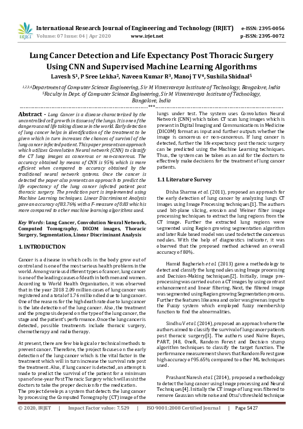 (PDF) Lung Cancer Detection using Matlab Image Processing Techniques | IRJET Journal - Academia.edu