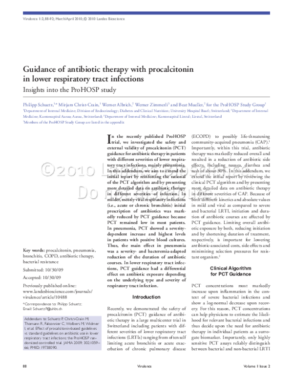 (PDF) Guidance of antibiotic therapy with procalcitonin in lower ...