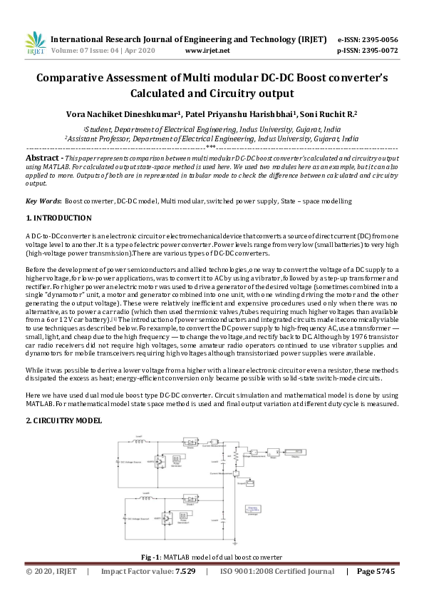 (PDF) IRJET- Comparative Assessment of Multi modular DC-DC Boost ...