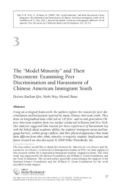 (PDF) The model Minority and Their Discontent: Examining Peer ...