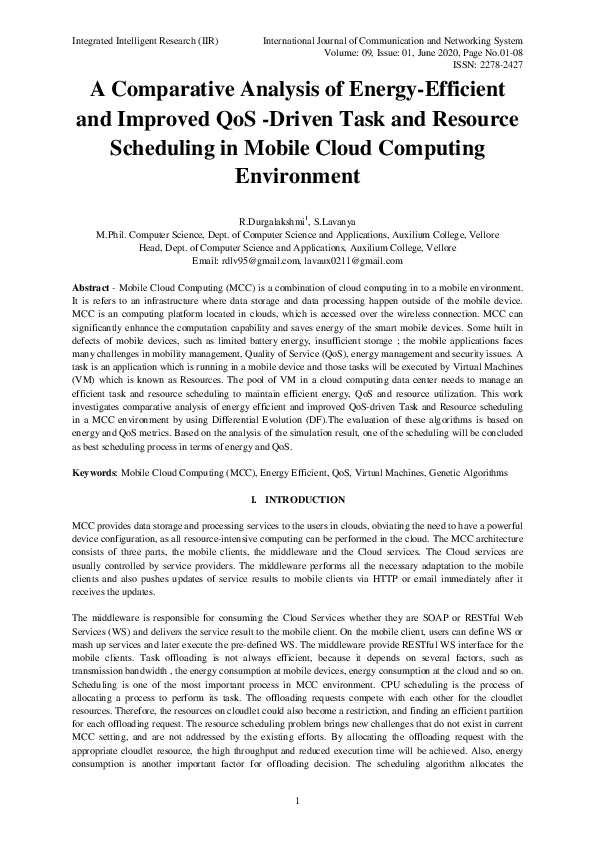 (PDF) A Comparative Analysis of Energy-Efficient and Improved QoS -Driven Task and Resource ...